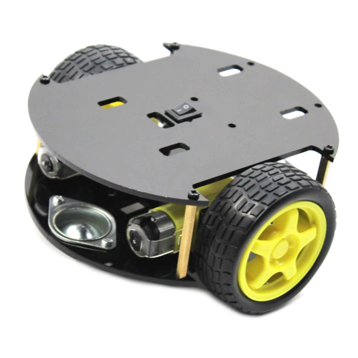 Kit Chasis de 2 Ruedas “Bola” Negro — Talos Electronics