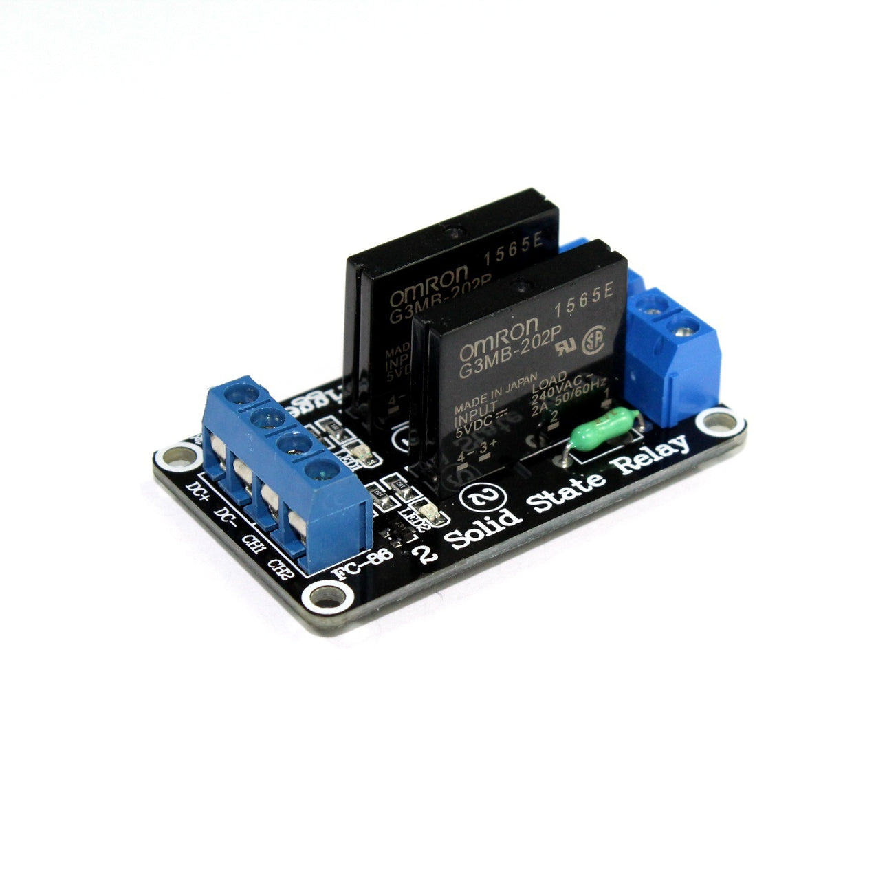 Módulo relevador de 2 canales de estado sólido IN 5VCD OUT 240VCA 2A ...